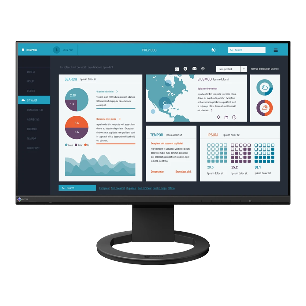 EIZO FlexScan EV2490-BK 24-Zoll Full HD Monitor - Schwarz — grafipress